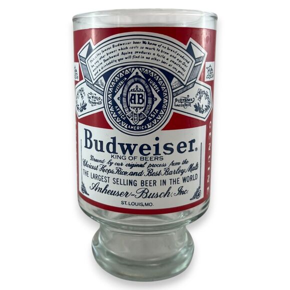 Budweiser | Dining | Vintage Anheuserbusch Budweiser Footed Beer Glass ...
